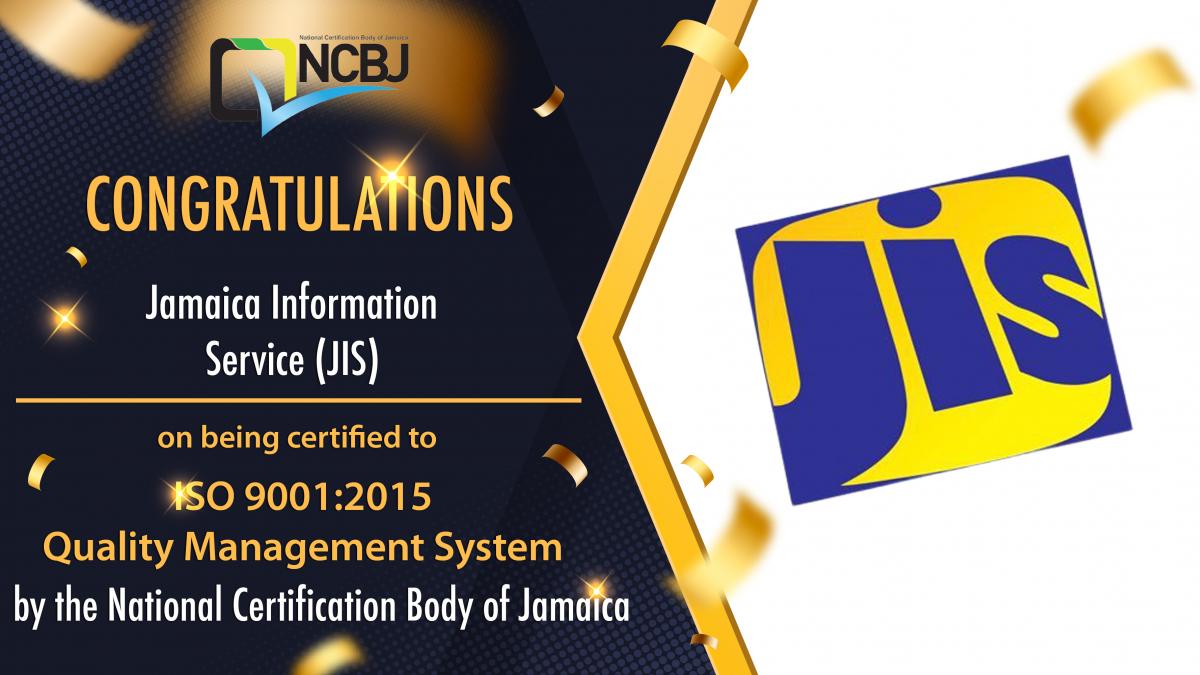 Congratulations to Jamaica Information Service (JIS) on being certified ...