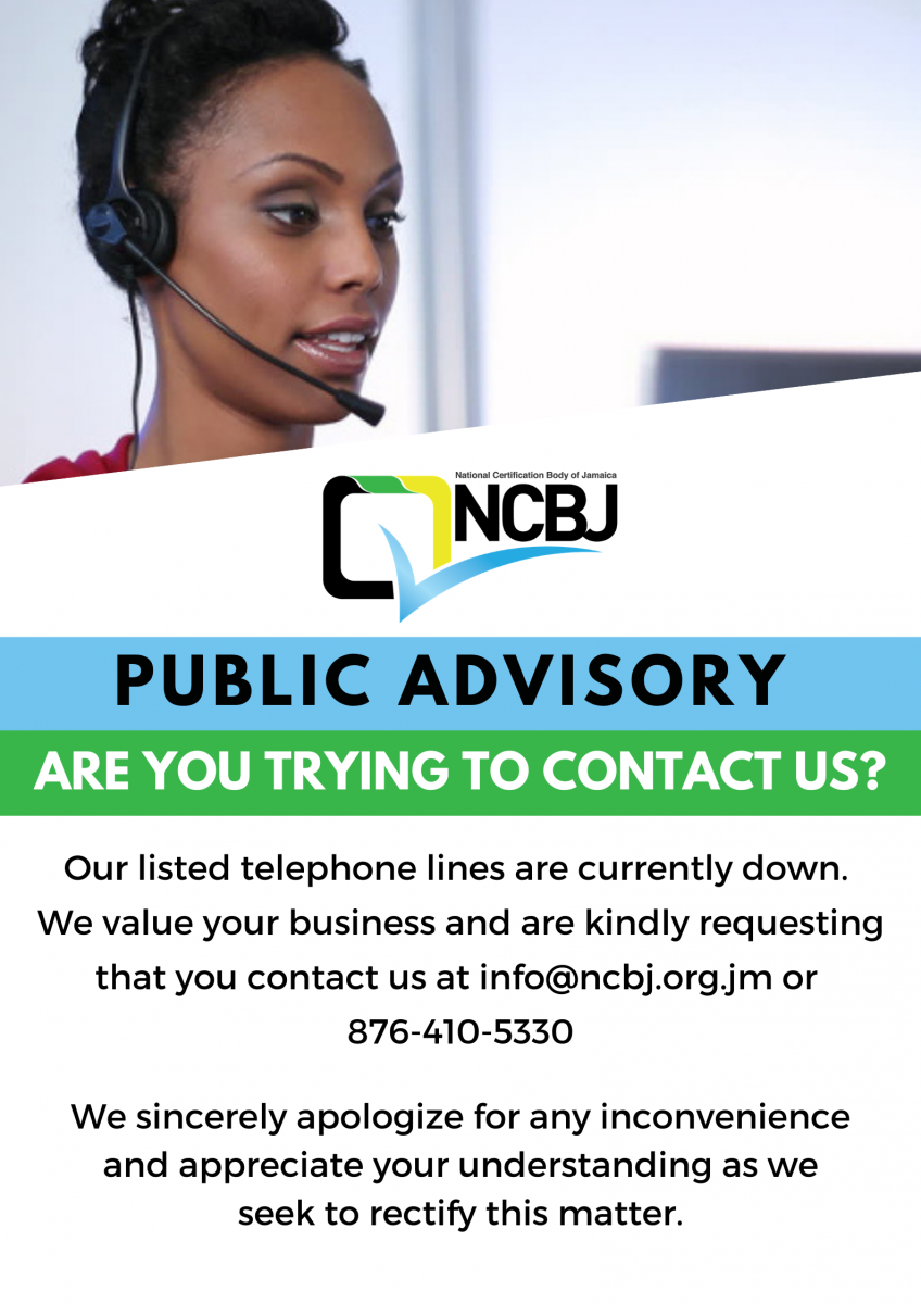 Telephone lines down | NCBJ | National Certification Body of Jamaica